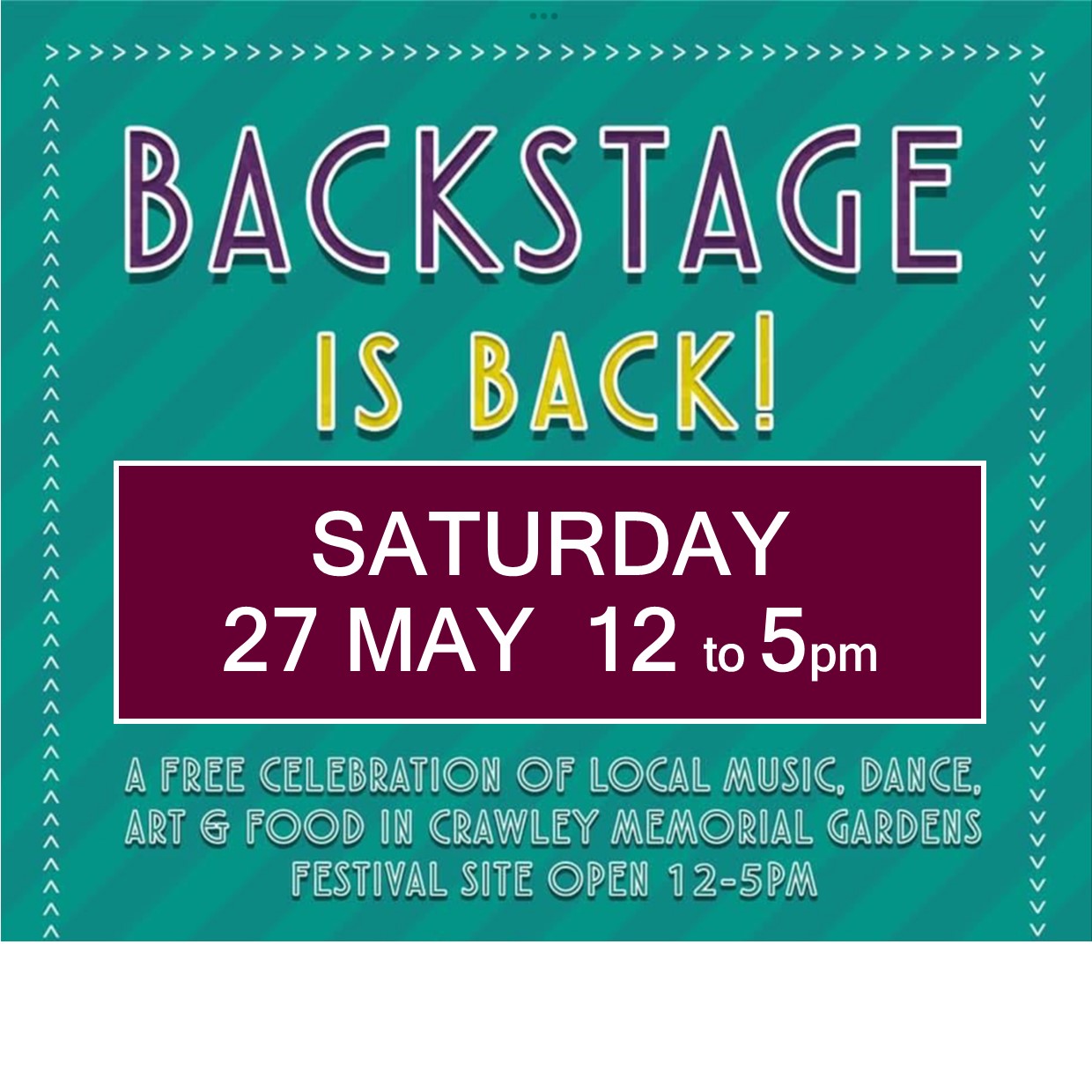 BACKSTAGE is back | Crawley Festivals